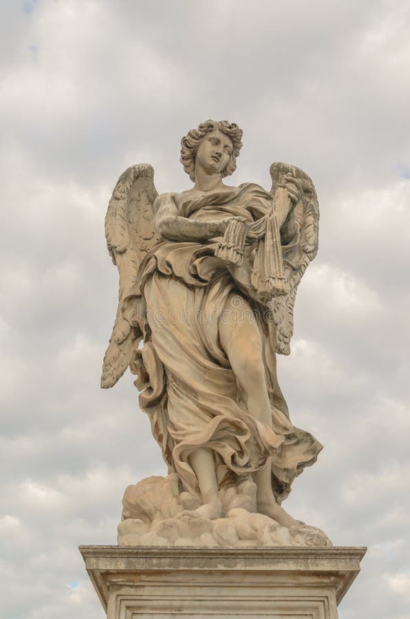 Marble Statue of an Angel in Rome, Italy Stock Photo - Image of italian ...