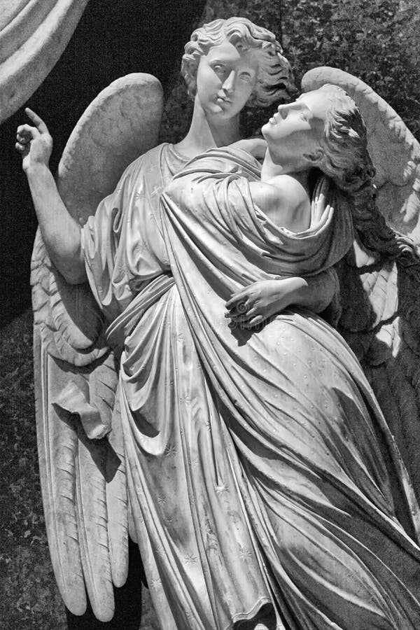 Marble Statue of Angellic Couple in Florence, Italy Stock Image - Image ...