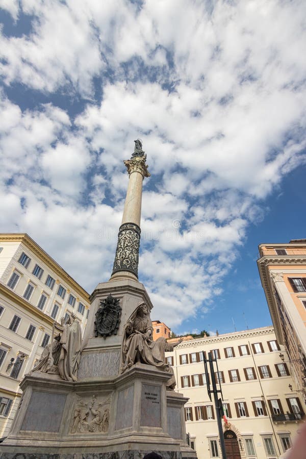 The Column of the Immaculate Conception, Rome, Italy Stock Image ...