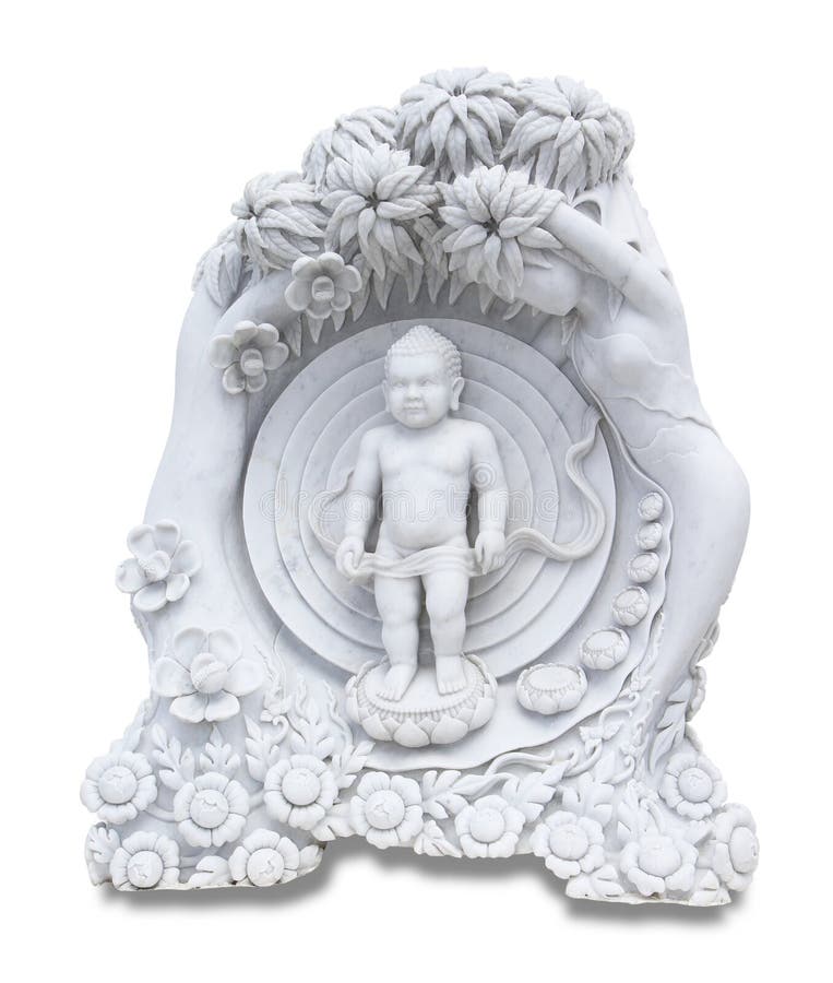 Marble Statue of the Little Buddha Isolated Stock Image - Image of ...