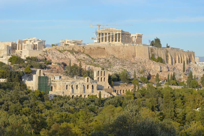 Ancient, acropolis stock photo. Image of theater, statue - 101891082