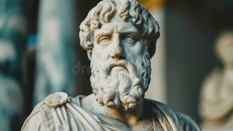 A Marble Statue of a Philosopher of Antiquity. a Thoughtful Thinker ...