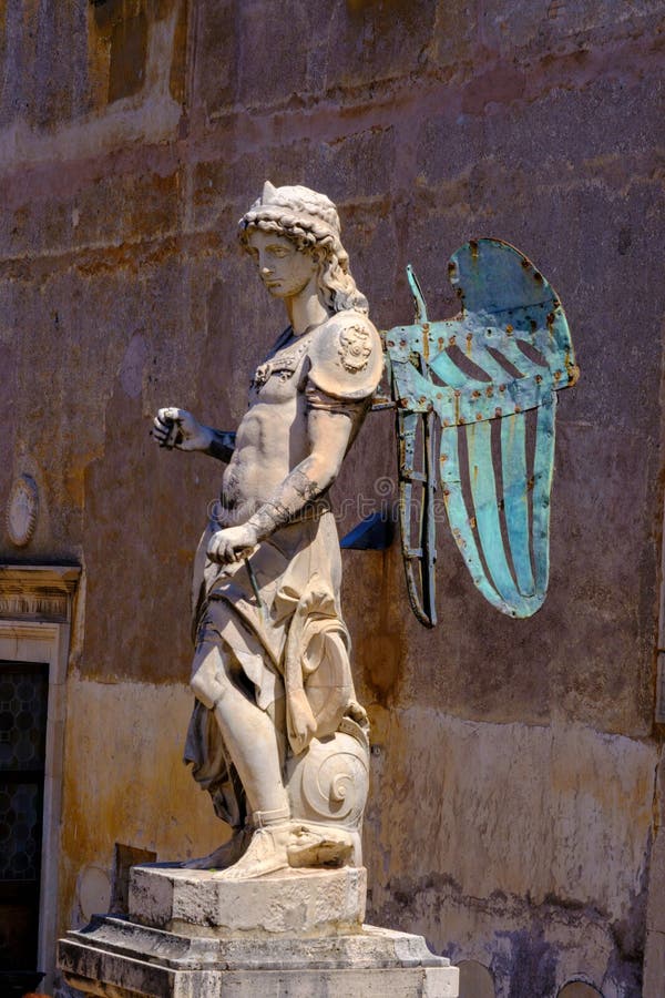 Marble Statue of Saint Michael in Castel Sant Angelo Editorial Stock ...