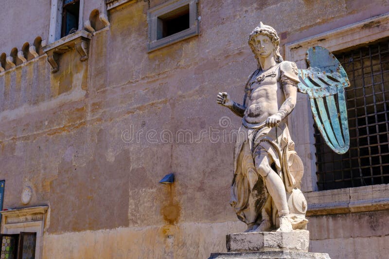 Marble Statue of Saint Michael in Castel Sant Angelo Editorial ...