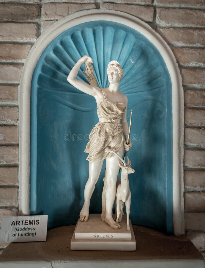 Marble Statue of Young Woman Artemis Stock Image - Image of body, bust ...