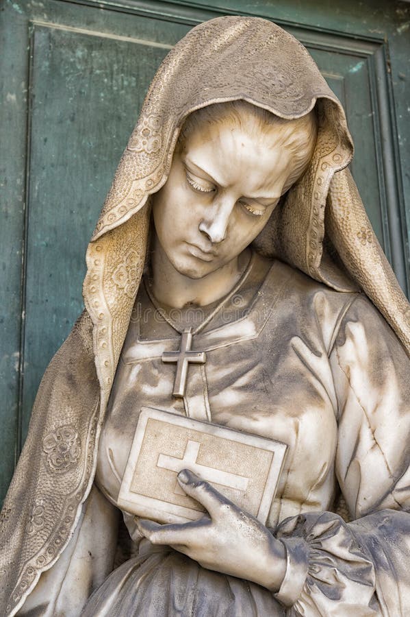 Marble Statues in the Cemetery Stock Photo - Image of dead ...