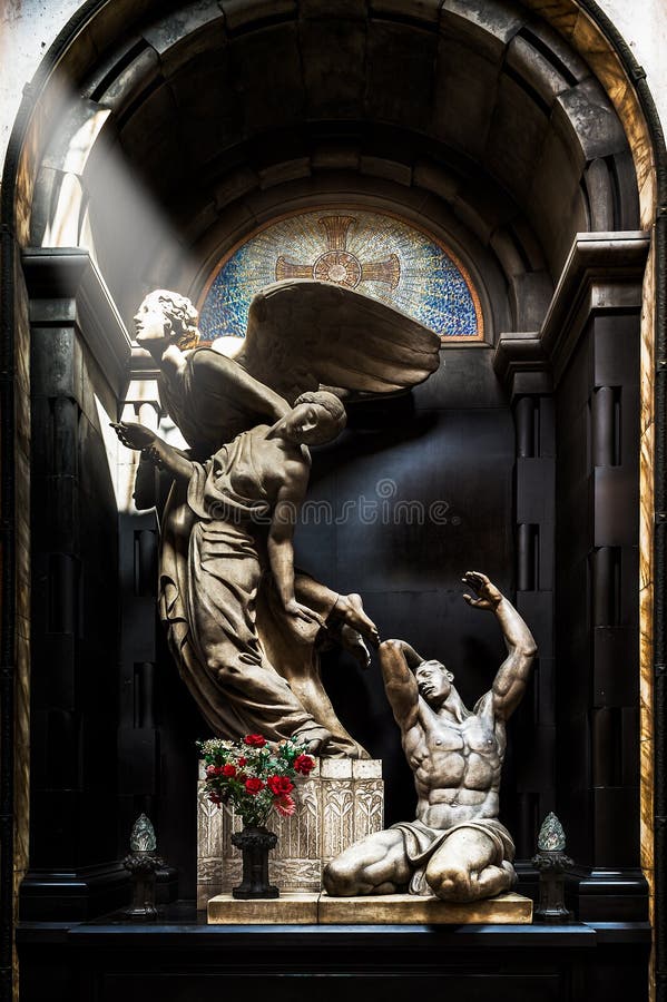 Marble Statues in the Cemetery Stock Photo - Image of dead ...