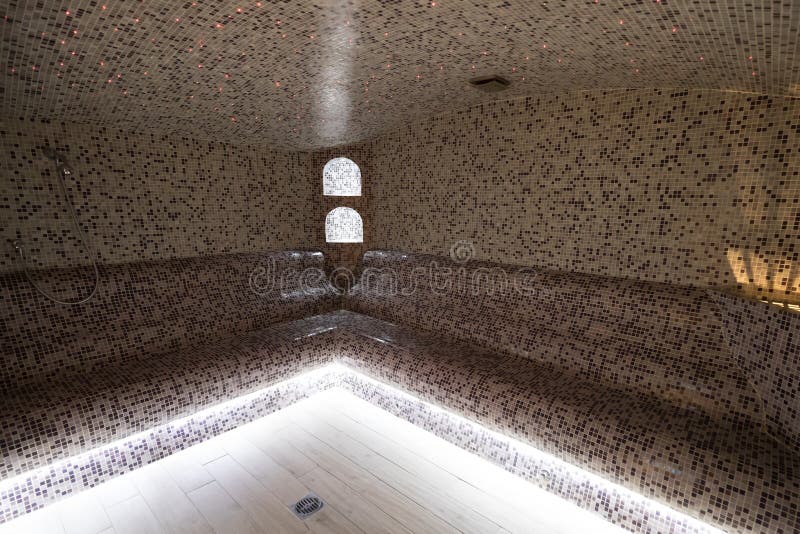 Marble Steam Turkish Bath in Hotel Stock Image - Image of relax ...