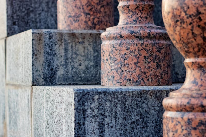 Marble Steps and Column Rails Close Up Stock Photo - Image of ...