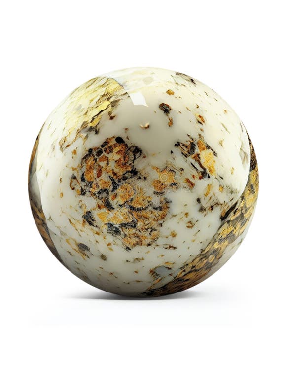 Marble Stone Ball Isolated on White Created with Generative AI Stock ...