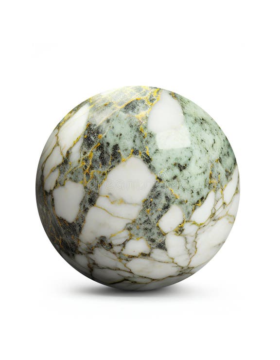 Marble Stone Ball Isolated on White Created with Generative AI Stock ...