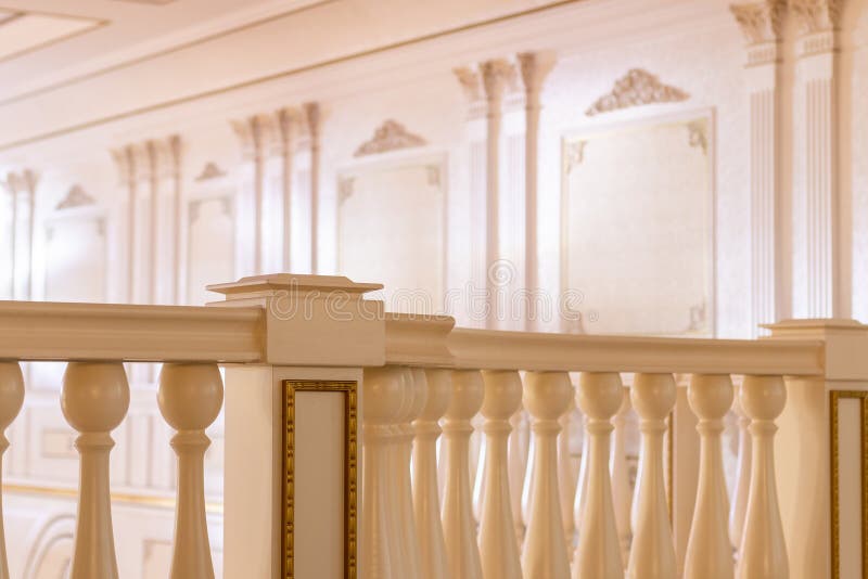Marble Stone Balusters in a Classic Style Interior Stock Photo - Image ...