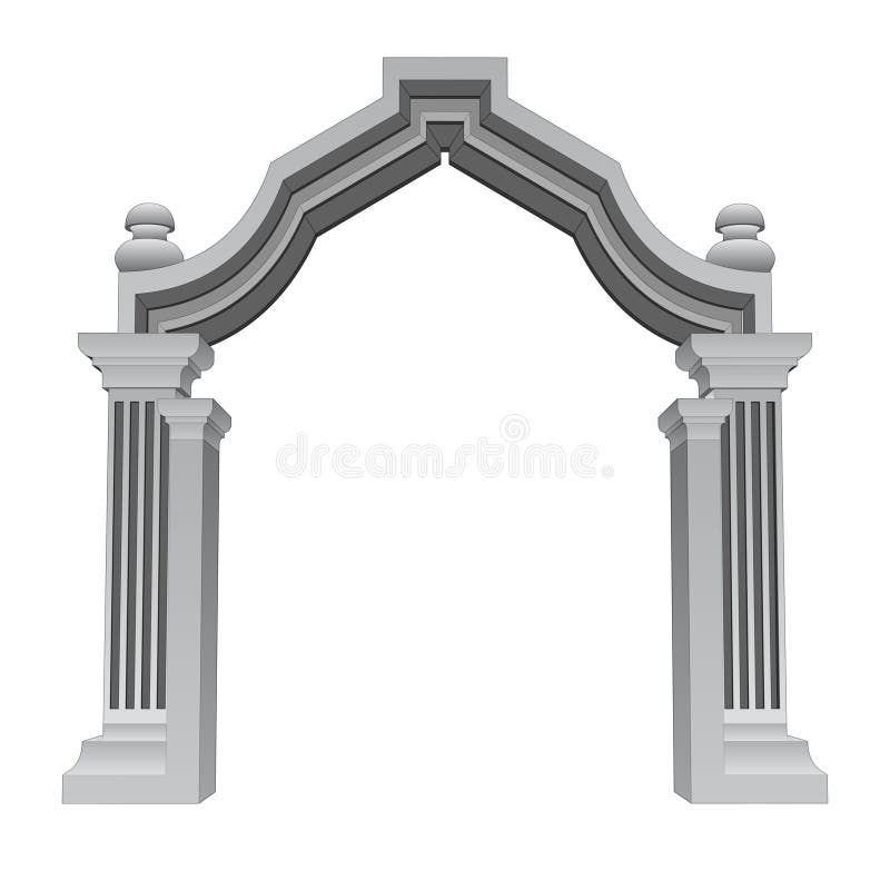 Marble Stone Baroque Entrance Gate Frame Vector Stock Vector ...