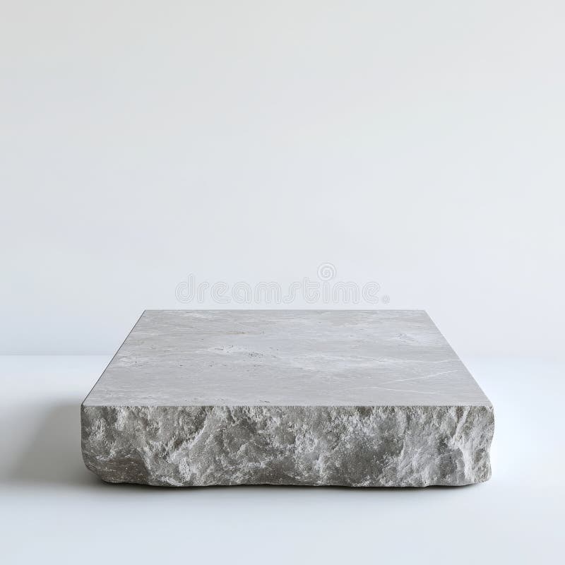 Marble Stone Platform on White Background. 3d Render Illustration Stock ...