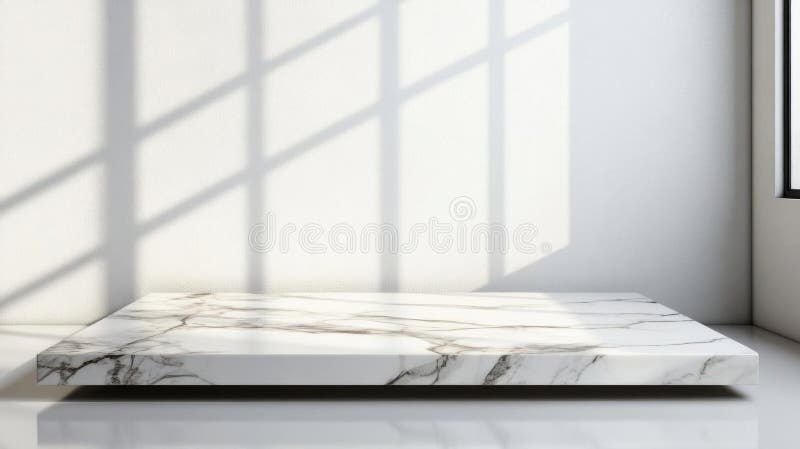 Marble Surface Exhibit Light and Shadow with Minimalist Space Concept ...