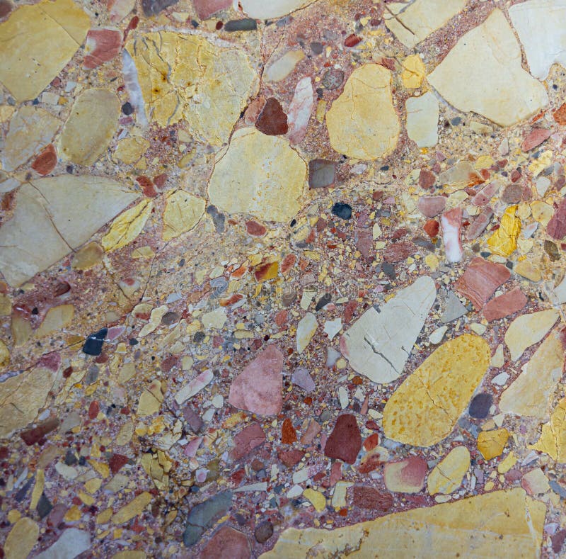 Marble Surface with a Large Pattern of Yellow Polished Stone Stock ...