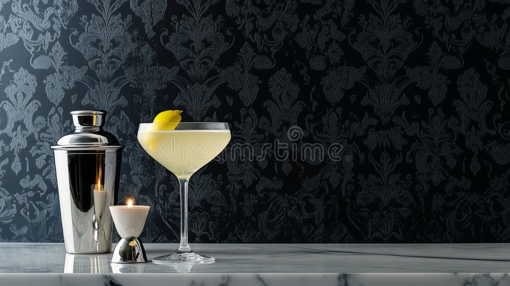 A Marble Surface Provides the Backdrop for Elegant Cocktails with an ...