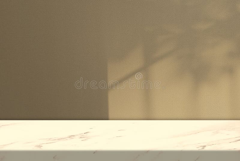 Marble Table with Beige Stucco Wall Texture Background. Stock Image ...
