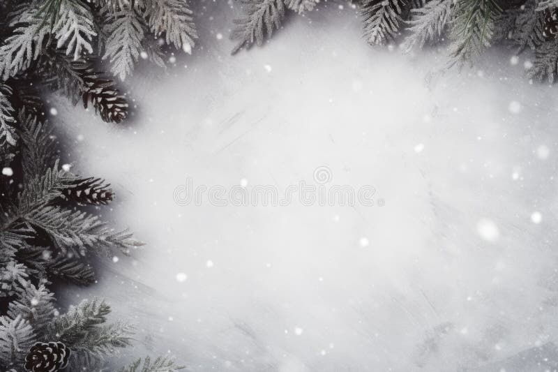 Marble Table with Christmas Tree Branches Stock Illustration ...