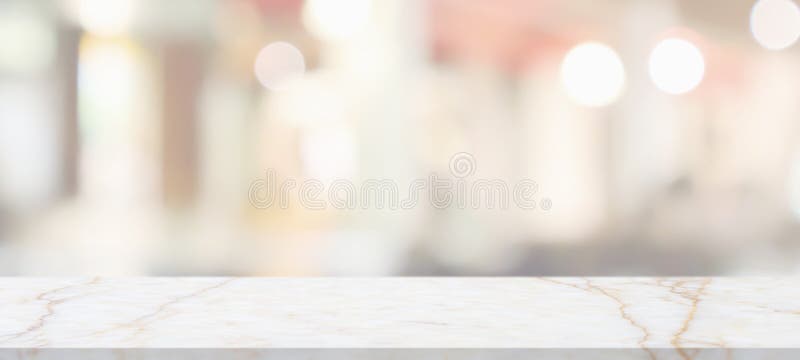 Marble Table Top with Blurred Abstract Cafe Restaurant Interior ...