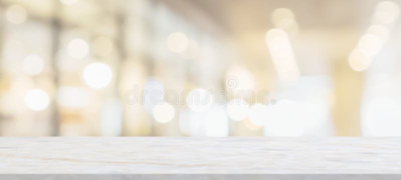Marble Table Top with Blurred Abstract Cafe Restaurant Interior ...