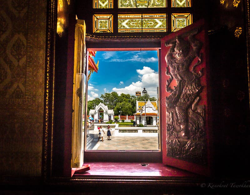 The Marble Temple ( Wat Benchamabophit ), Bangkok, Thailand Editorial ...