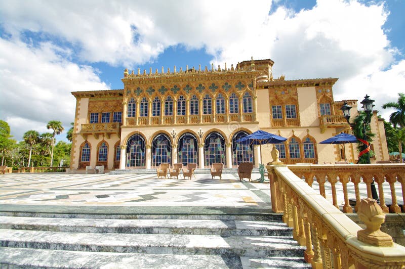 Marble Terrace of the Ringling Venitian Palace Stock Image - Image of ...