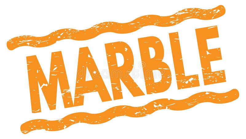 MARBLE Text on Orange Lines Stamp Sign Stock Illustration ...