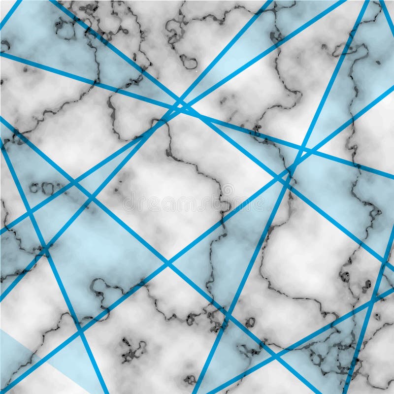 Marble Texture Design with Blue Geometric Lines. Stock Vector ...