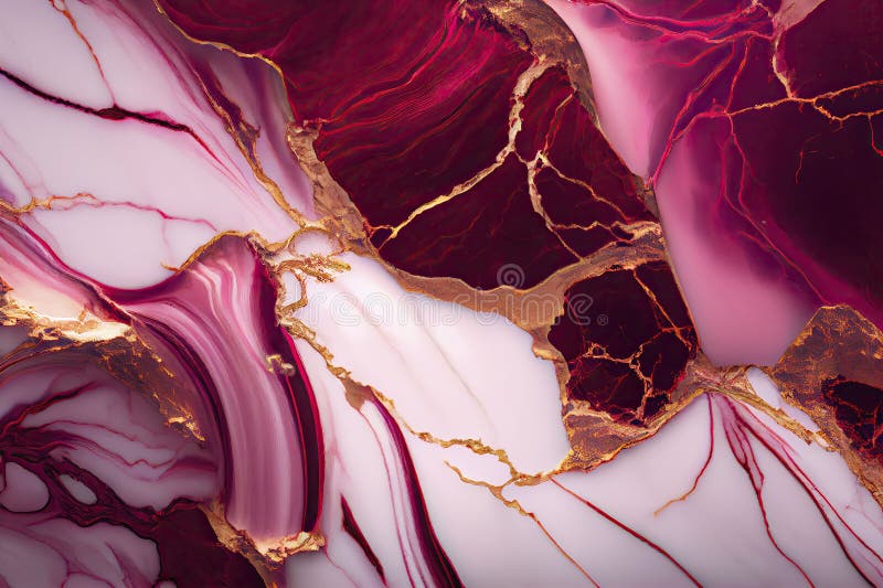Marble Texture Pink and Golden Color . Generative AI Stock Illustration ...