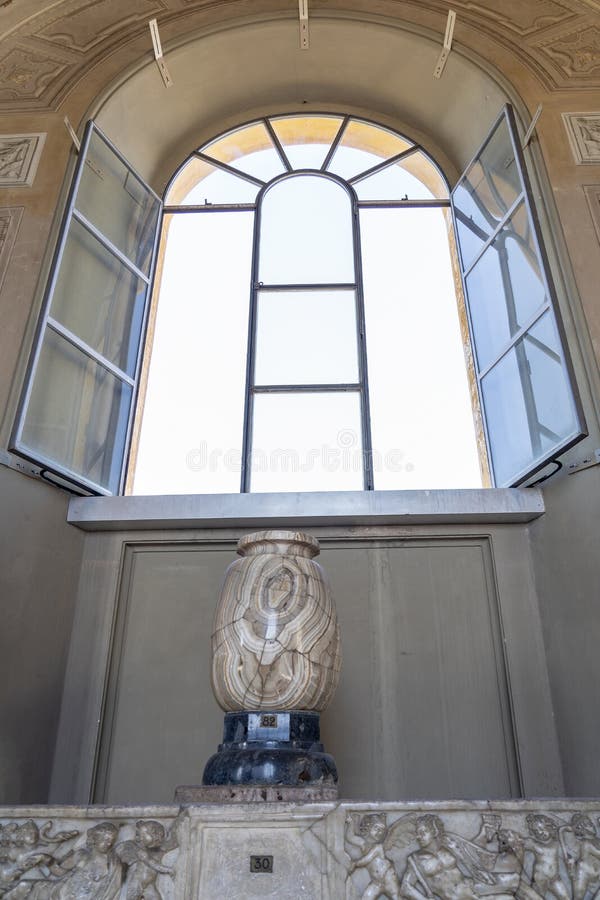 A Marble Vase Under an Open Window in One of the Museums in Vatican ...