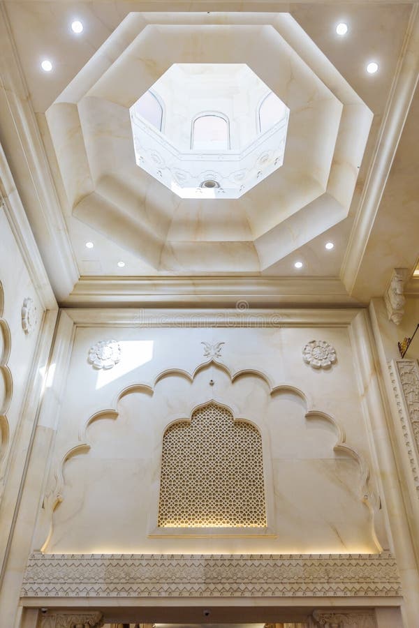 Marble Wall and Void Ceiling Decorated with Arabic Design at Department ...