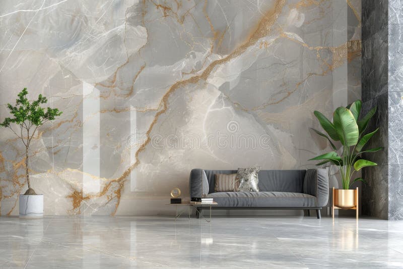 Marble Walls in Modern Interior Design Stock Photo - Image of ...