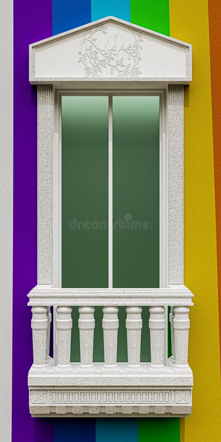 Marble window on wall stock illustration. Illustration of building ...