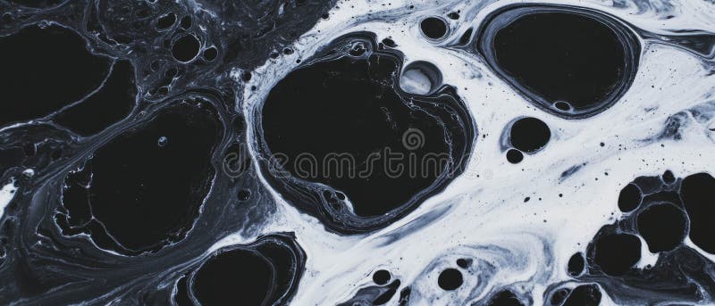 Marbled Black Ink Patterns Create a Striking Effect Against a White ...