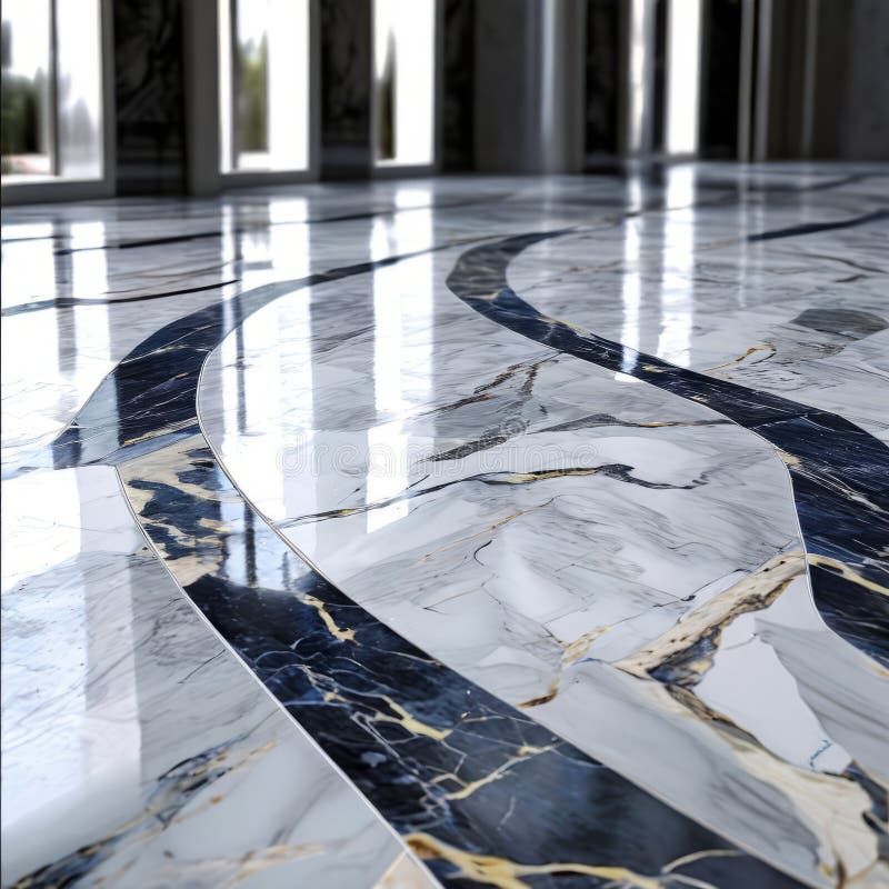 Marbled Floor a Surface Made of Polished Marble Tiles Featurin Stock ...