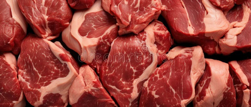 Marbled Meat, Top Blade Meat Steak, on Table Background, with Copy ...