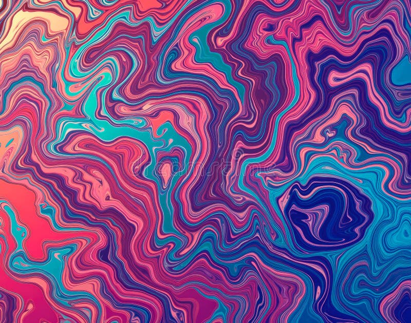 Marbled Oil Slick Turbulence with Iridescent Vortex Swirls, Showcasing ...