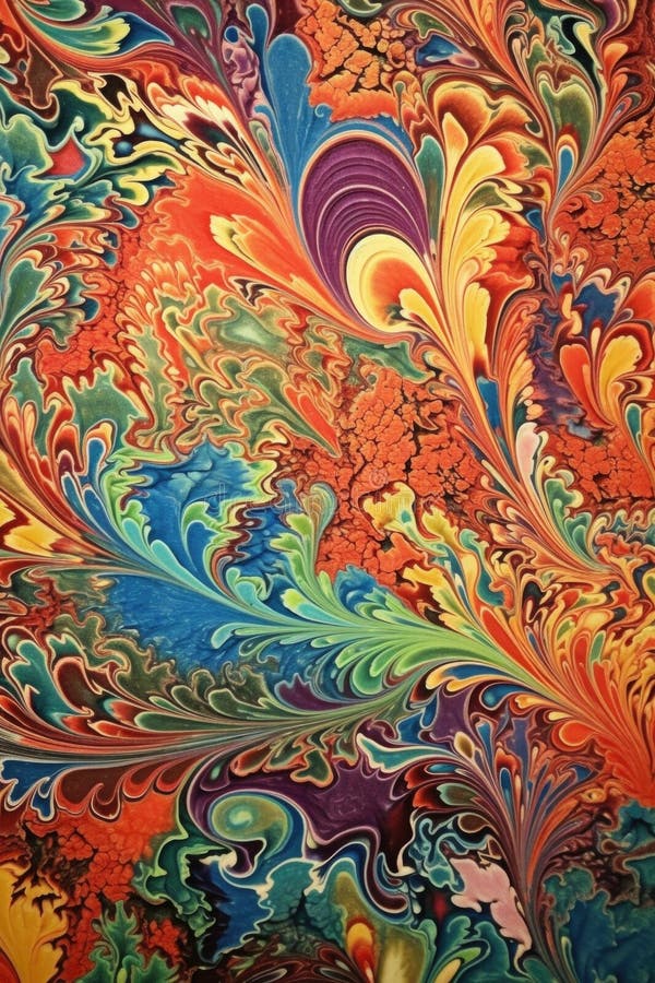 Marbled Paper Design with Swirling Colors Stock Illustration ...