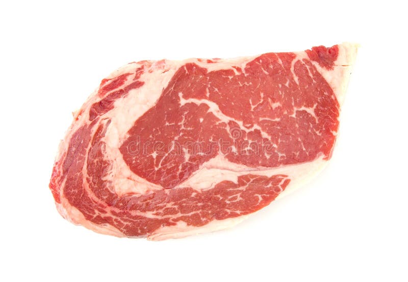 Marbled Raw Ribeye Steak stock photo. Image of premium - 126472998