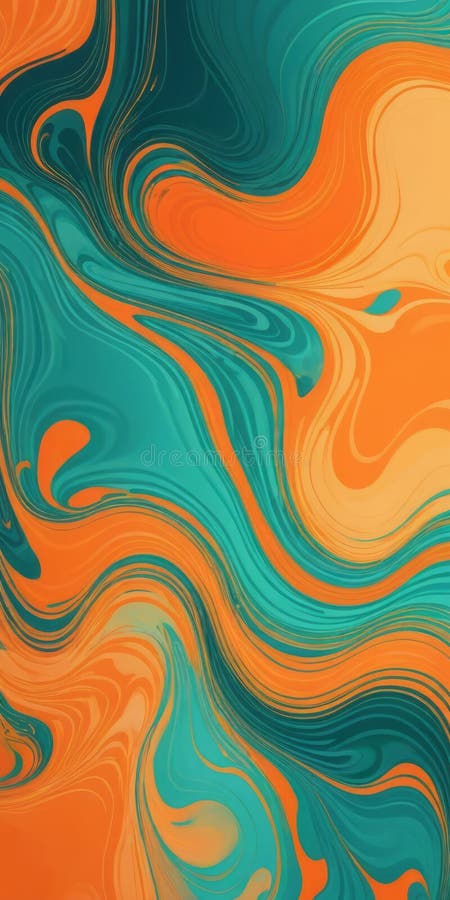 Marbled Shapes in Orange and Green Stock Image - Image of colorful ...