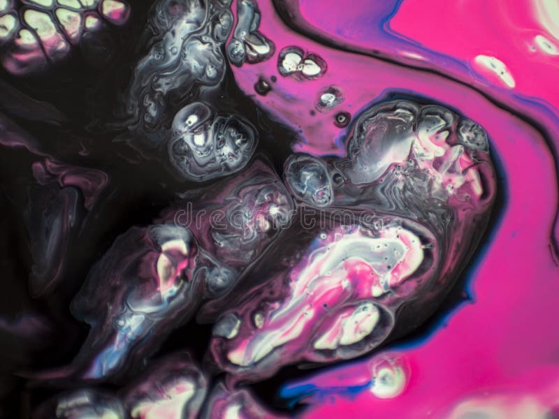 Abstract and Organic Texture Made with Acrylic Paint of Various Colors ...