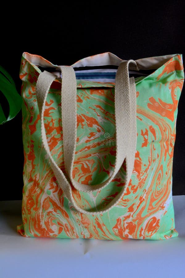 Marbled Tote Bag stock image. Image of footwear, fabricmarbling - 282008897