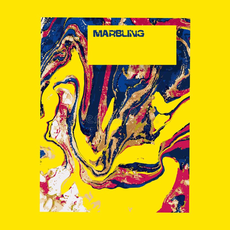 Marbled Yellow Abstract Background. Liquid Marble Pattern. Vector Fluid ...