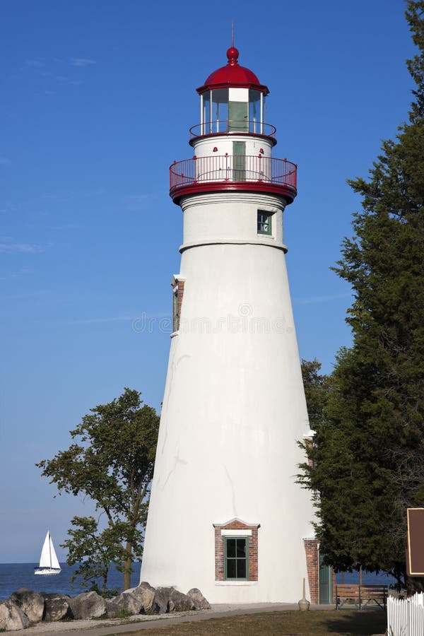 Marblehead Lighthouse stock photo. Image of lakes, historic - 26548582