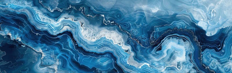 Marbleized Blue and White Stone Texture - Seamless Panoramic Banner ...