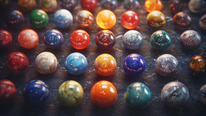 Marbles on Table stock photo. Image of game, decorative - 374689316