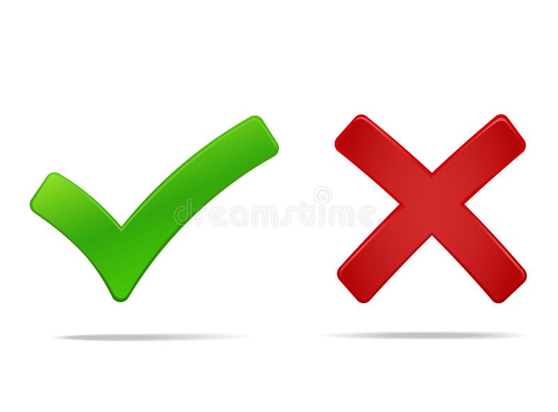 Marca De La Señal Y De La Cruz Ilustración del Vector - Ilustración de ...