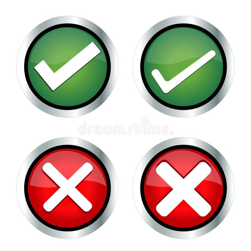 Marca De Verificación, Mark Icons Incorrecto Ilustración del Vector ...