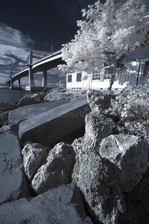 Marcelo Bridge in IR stock photo. Image of wideangle - 10077654